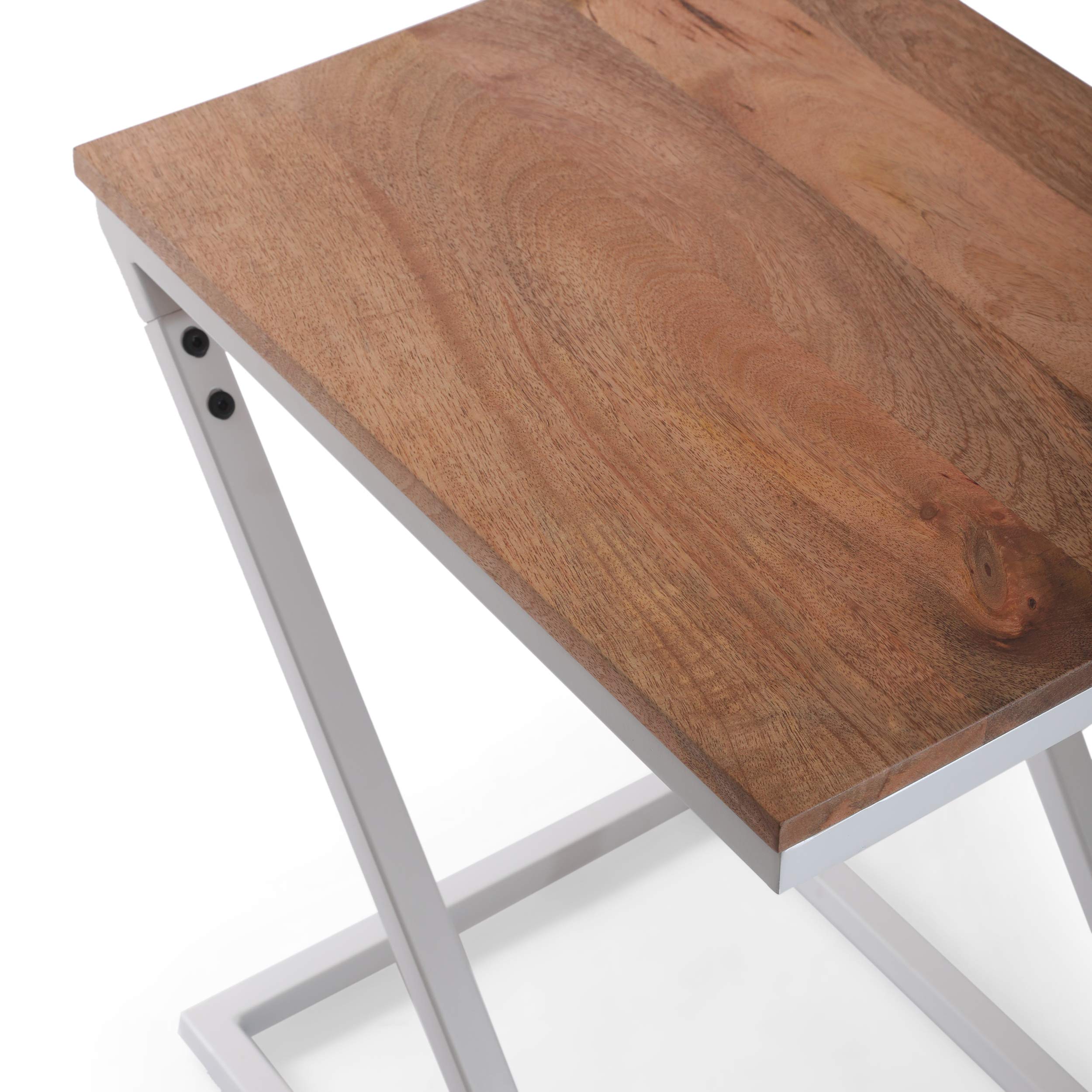 Christopher Knight Home END Table, White + Natural