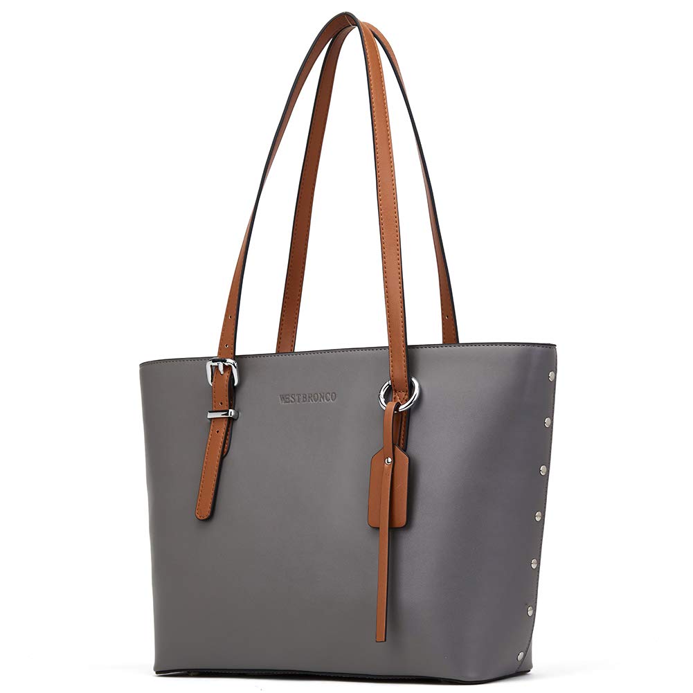 WESTBRONCO Vegan Leather Purses and Handbags For Women,Travel Tote bag Large Shoulder Bag with zipper