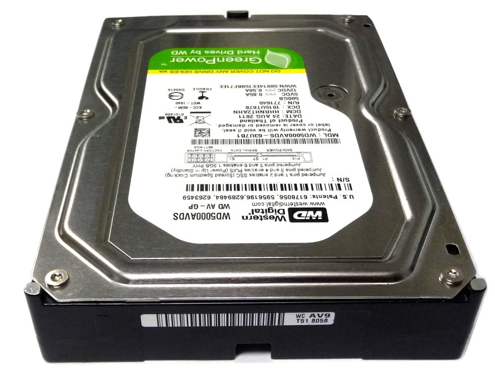 WD AV-GP 500 GB AV Hard Drive: 3.5 Inch, SATA II, 32 MB Cache (WD5000AVDS) (Old Model)