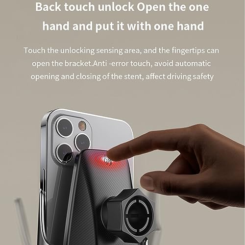 Car Phone Holder fit for BMW X1 X2 2022 2023, Air Vent Cell Phone Holder Cradle, Screen Navigation Protective Base Bracket Magnetic Wireless Charging Rack, Car Phone Mount Accessories (Black)