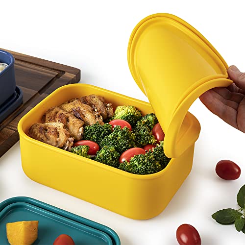 FENGCHEN Silicone Food Storage Containers Set 4 Kinds Of Different Sizes And Colors Silicone Containers With Lids Silicone Meal Prep Freezer To Oven