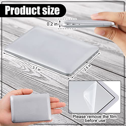 Jetec Mini Laptop Mirror for Cat Toy Laptop Cute Pocket Mirror Cat Laptop 3.7 x 2.5 Inch Folding Toy Cat Computer for Dollhouse Pet Makeup Decoration Fake Laptop(Silver)