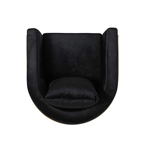 Christopher Knight Home Chloe Modern Velvet Glam Armchair with Stainless Steel Frame-Deep Gold Finish, Black, Gray Tone