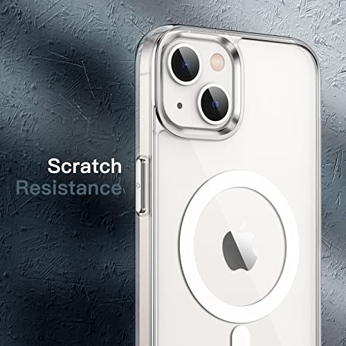 JETech Magnetic Case for iPhone 13 6.1-Inch Compatible with MagSafe Wireless Charging, Shockproof Phone Bumper Cover, Anti-Scratch Clear Back (Clear)