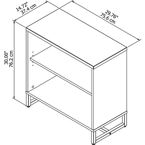 Bush Business Furniture Method 2 Shelf Bookcase Cabinet in Storm Gray