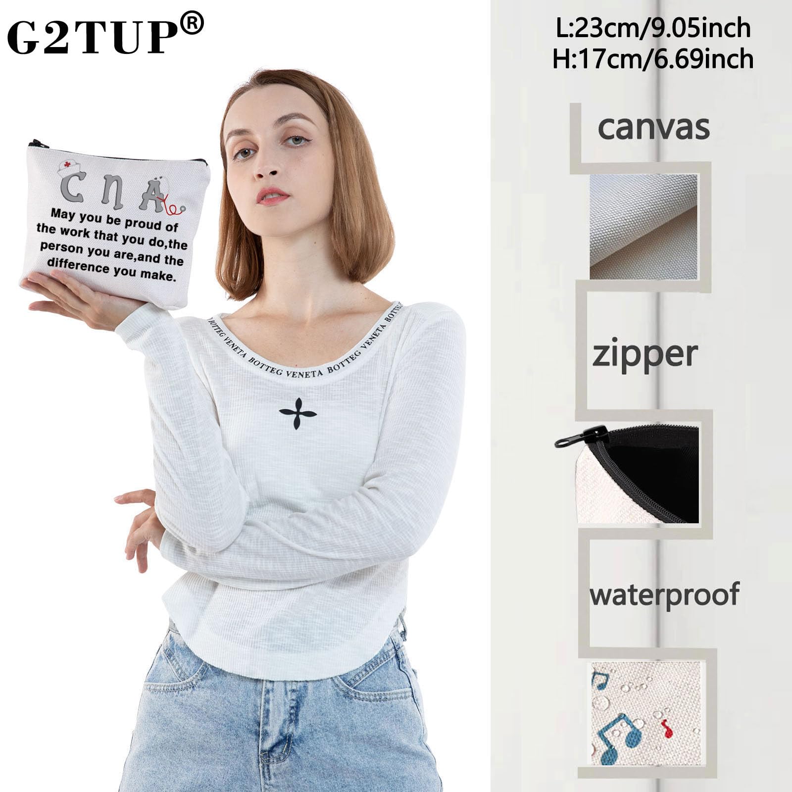 G2TUP CNA Certified Nurse Assistant Stethoscope Makeup Pouch CNA Medical Supplies National Nursing Assistant Week Appreciation (Remember CNA New)