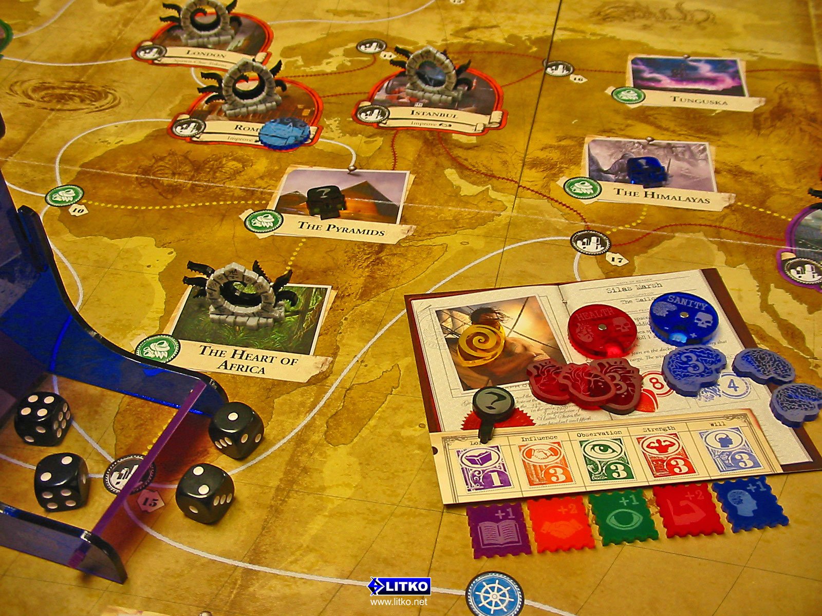 LITKO Cthulhu Focus Tokens | Arkham Horror | Eldritch Horror | Transparent Yellow (10)