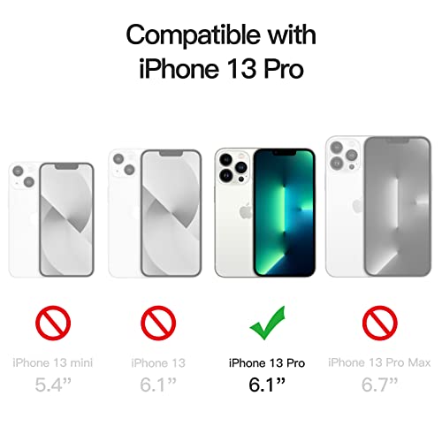 JETech Magnetic Case for iPhone 13 Pro 6.1-Inch Compatible with MagSafe Wireless Charging, Shockproof Phone Bumper Cover, Anti-Scratch Clear Back (Clear)