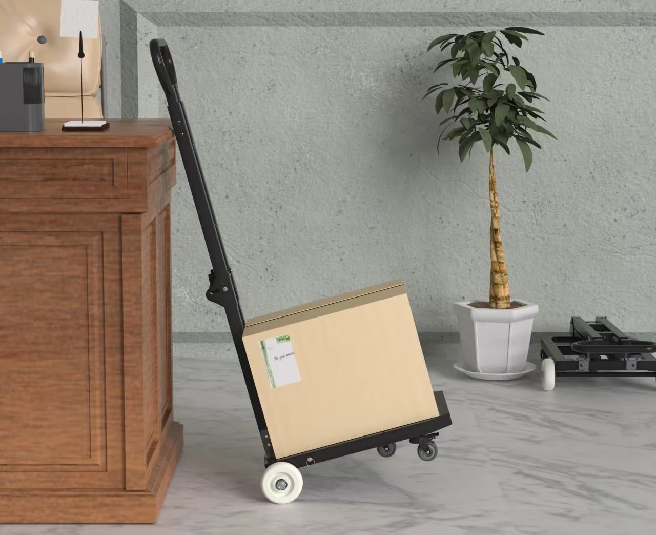 Davcreator Hand Push Truck with Wheels for Moving Furniture Shopping Cart 100LBS Load Capacity