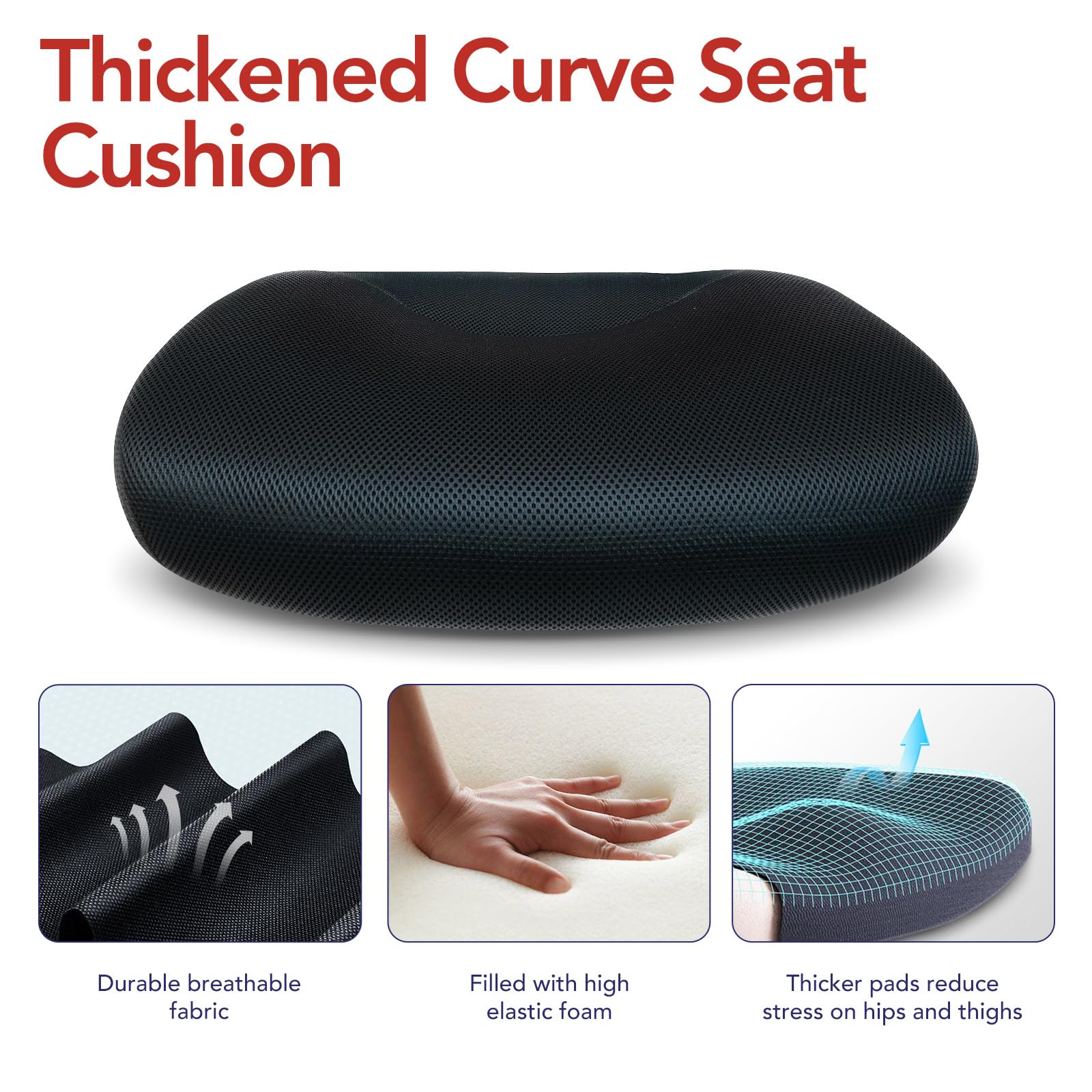 CLATINA Ergonomic Office Chair High Back Desk Chair with Independent Lumbar Support-3D Adjustable Armrest and Breathable Mesh Backrest for Long Time Sit,Thick Seat Cushion,Black