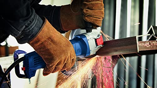 Bosch GWX10-45E 4-1/2 In. X-LOCK Ergonomic Angle Grinder with Bosch CWX27M450 4-1/2 In. x .098 In. X-LOCK Arbor Type 27A (ISO 42) 30 Grit Metal Cutting and Grinding Abrasive Wheel