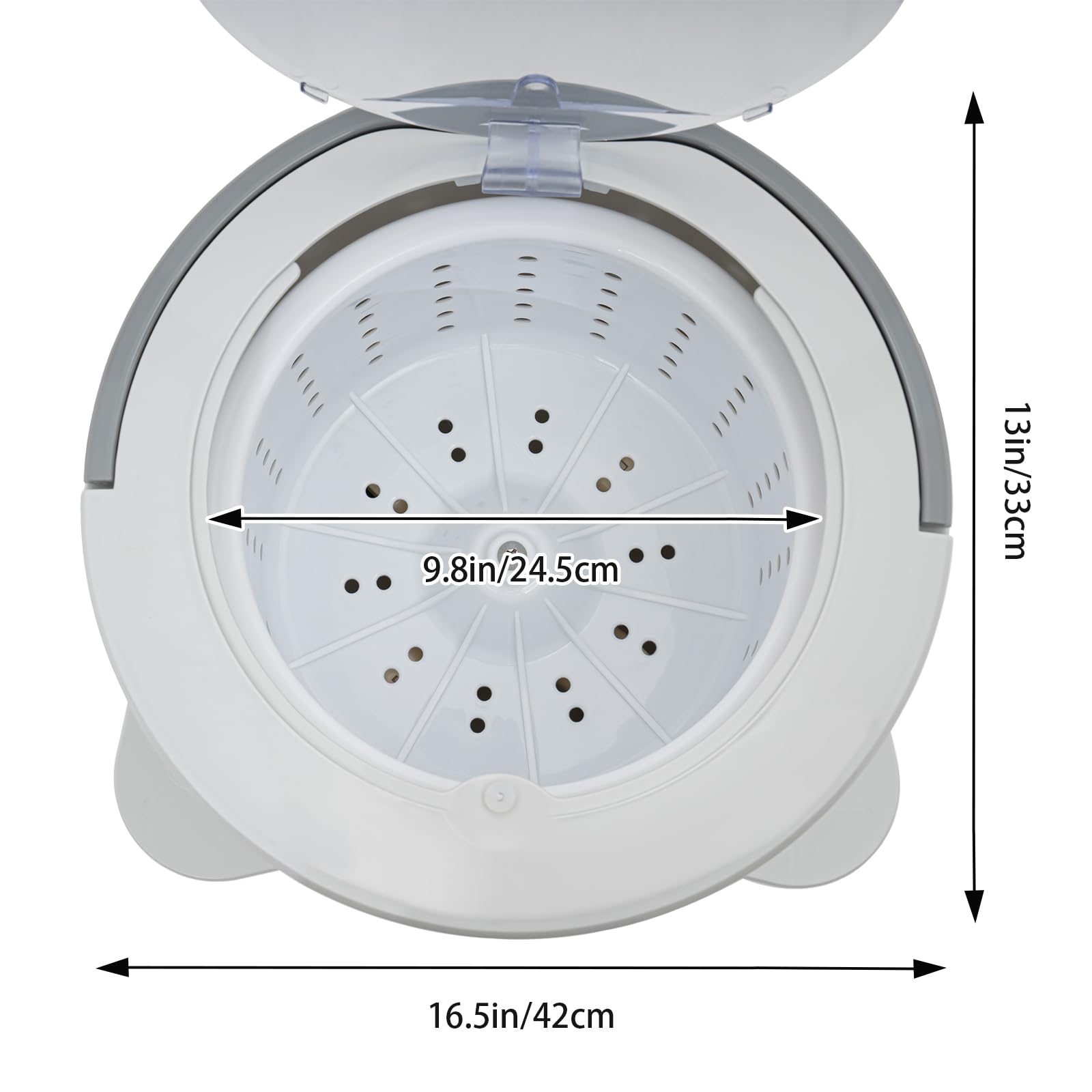 HinLIaDa Mini Manual Dehydrator Washing Machine,Portable Foot Operated Non-Electric Dehydrator, Compact Washer Spin Dryer for Baby Clothes, Underwear or Small Items, Apartment, Dorm, Camping (White)