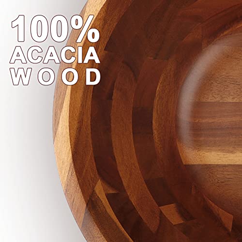 HOMEXCEL Acacia Wooden Salad Bowl, Large Salad Bowl for Serving Fruits,Salad, Cereal or Pasta(Single Bowl)
