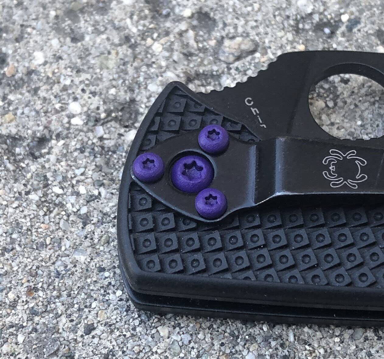 Flat Purple Screws Set For Spyderco Tenacious and Resilience Pocket Knife