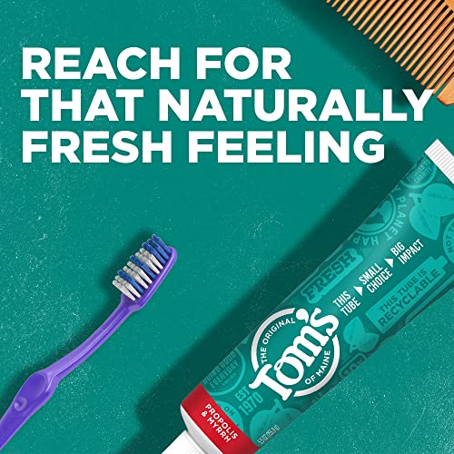 Tom's of Maine Fluoride-Free Propolis & Myrrh Natural Toothpaste, Fennel, 5.5 oz (Pack of 2) (Packaging May Vary)
