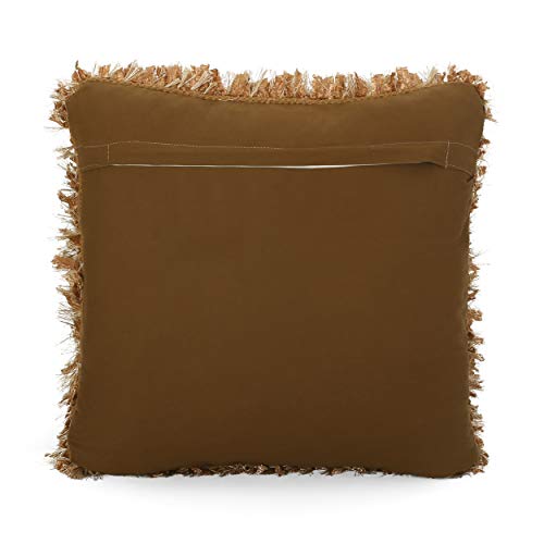 Christopher Knight Home Grace Boho Fabric Cube Pouf, Single, Brown