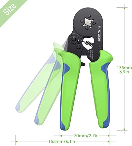 Ferrule Crimping Tool - FORTUNEW® Self-adjustable Wire Crimping Tool Kit AWG 23-7(0.25-10 mm²) with 1200 terminals crimping tool set