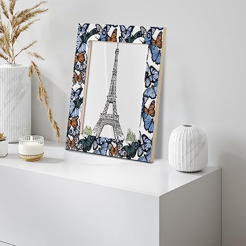 POFATO Butterflies Skull11x14 Picture Frame Wood Photo Frame for Tabletop Display Wall Mount Picture Frame Display 11 x 14 Inch Photo Wall Decor Home Gift Frames