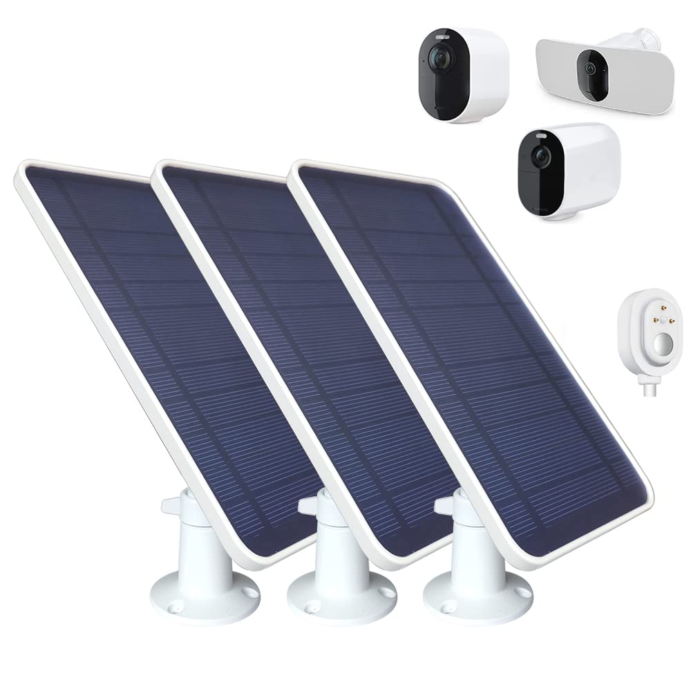 DIANMU Solar Panel for Arlo Ultra/Ultra 2/Pro 3 Floodlight/Pro 5S 2K Spotlight Camera (Not for Arlo Pro/Pro2/Pro3/Pro4) with 13 FT Magnetic Charging Cable and Adjustable Mount (3 Pack)