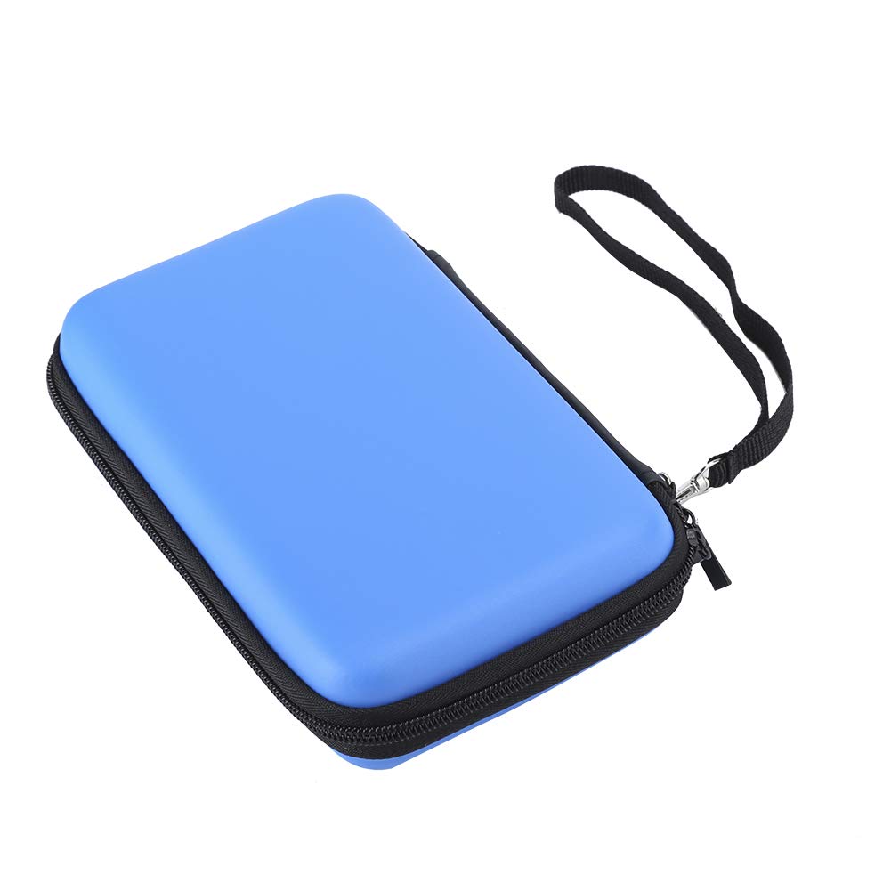 Convenient to Carry Game Accessory Used to Store Hard Game Console Bag Double‑Layer Nylon Compartment Elastic Glue Frame for Home Office 3Ds 3Ds XL(Blue)
