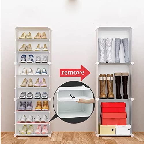 MAGINELS Shoe Rack Organizer 72 Pairs Shoe Cabinet Storage for Closet Living Room Bedroom Hallway, White