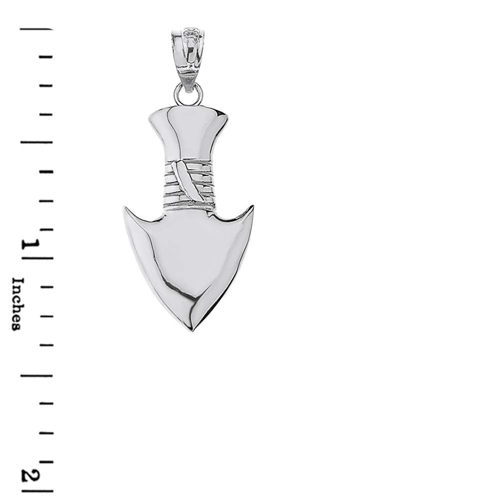 Claddagh Gold Polished 925 Sterling Silver Serrated Arrowhead Pendant