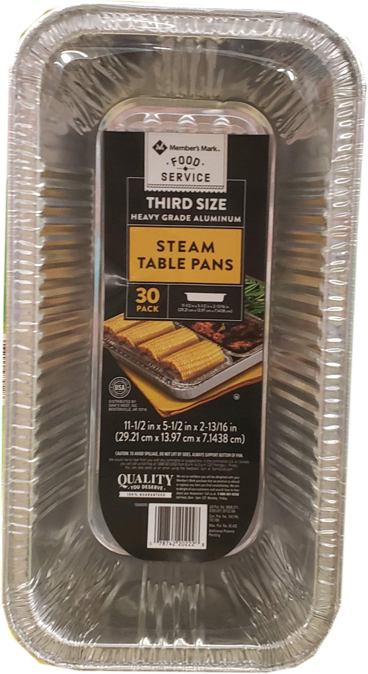 Member's Mark 1/3 Steam Pans, 30 Count