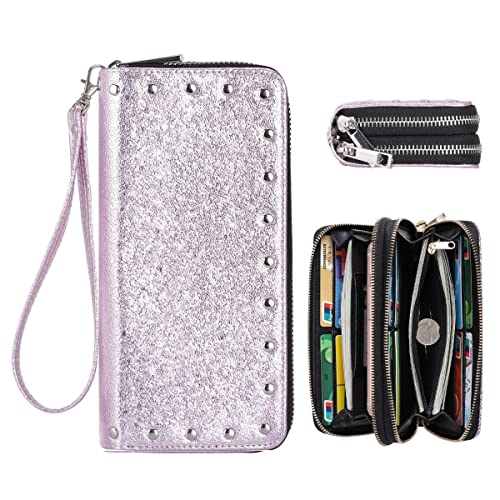 RFID Blocking Leather Wallet for Women,Excellent Women's Pu Leather Phone Credit Card Holder with Removable Wristlet