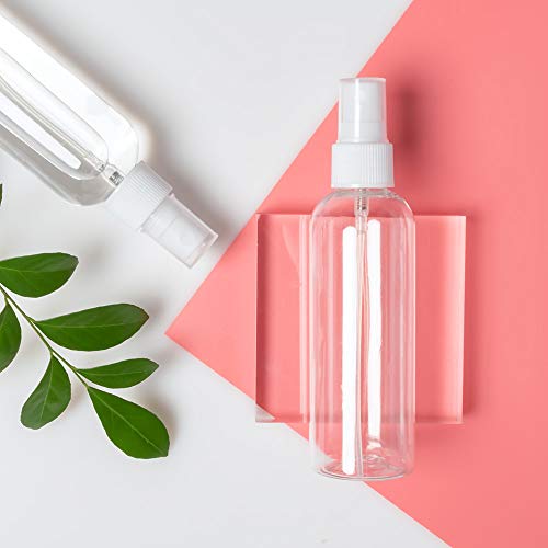 CHUHUAYUAN 3oz 100ml Fine Mist Mini Clear Spray Bottles with Pump Spray Cap-3 Pack for Essential Oils, Travel,Perfumes - Refillable & Reusable Empty Plastic Bottles Travel Bottle