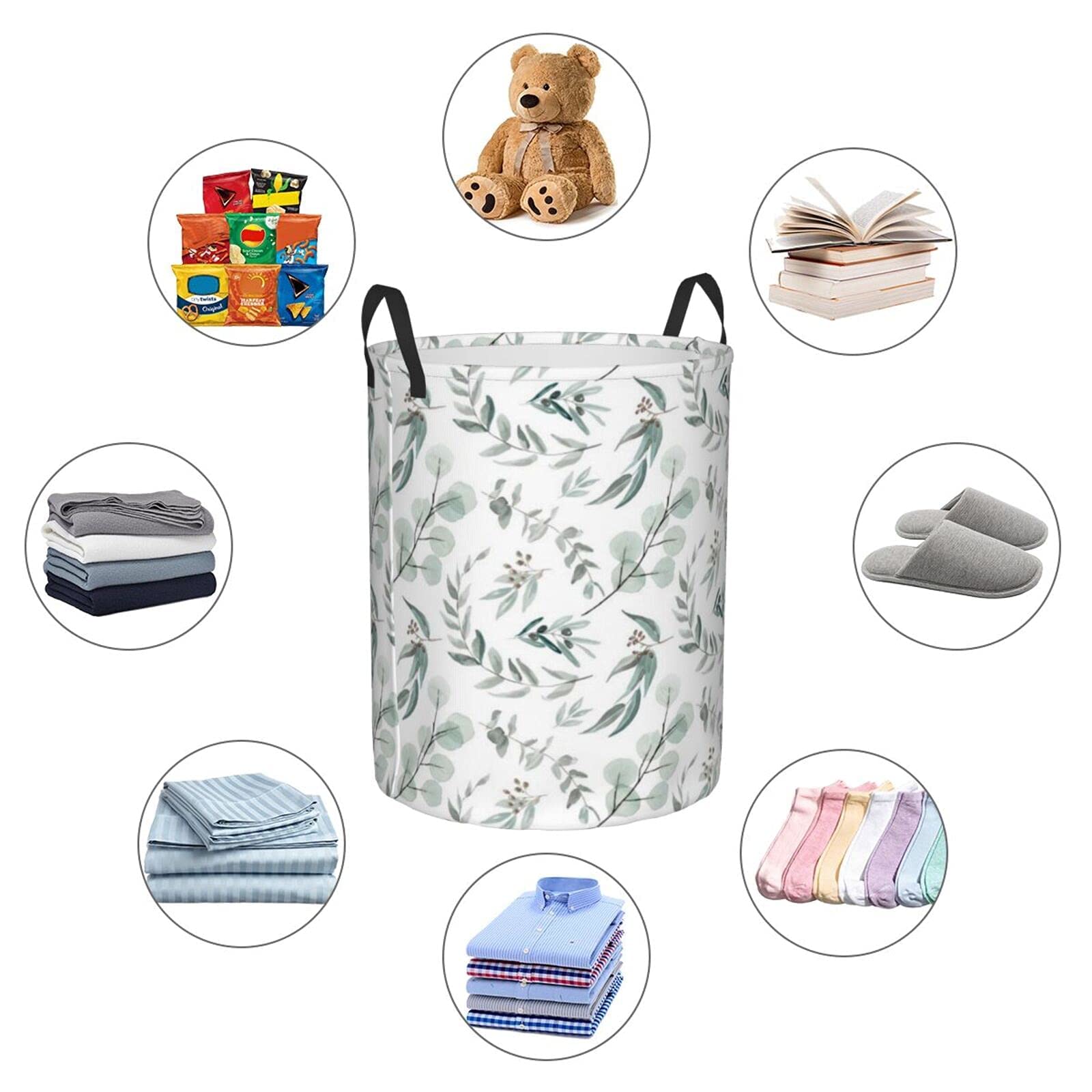 Laundry Basket Eucalyptus Collapsible Laundry Hamper Lightweight Storage Bin for Bedroom Bathroom Toys Organizer Nursery Medium