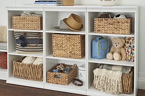 ClosetMaid Modular Storage Shelf Unit with 3 Shelves, Wood Closet Organizer Adjustable, Stacking, Full Backer, Decorative Trim, White, 40.29 H x 21.39 in. W x 15.91 in. D