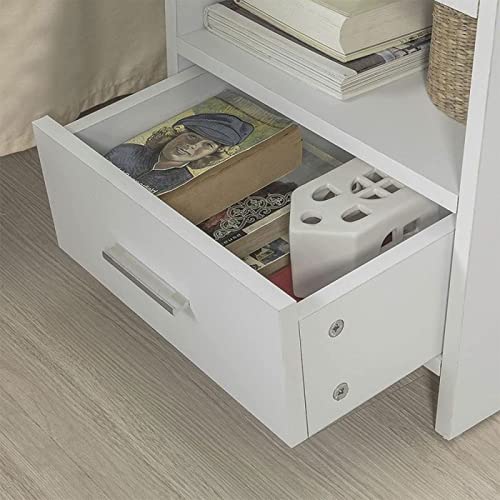 HIGOH Bedside Table Wooden Solid Bedside Cupboard Book Shelf Modern Bedside Cabinet Living Room Bedroom Furniture Nightstands Makeup Dresser HWC (Color : 01)