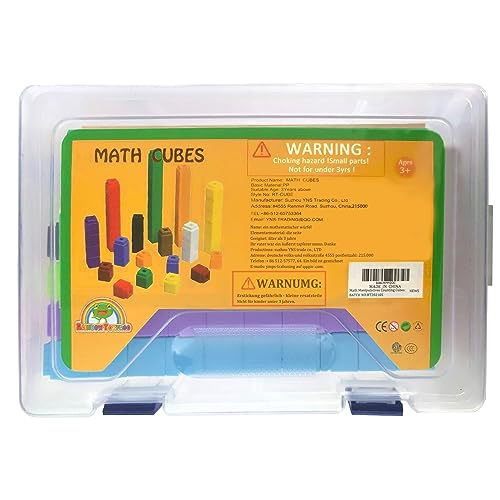 RAINBOW TOYFROG Math Manipulatives Counting Cubes, Educational Number Blocks, Kindergarten Learning Activities Math Cubes, Set of 100 Number Blocks Toys for Kids Ages 3 Aboveā¦