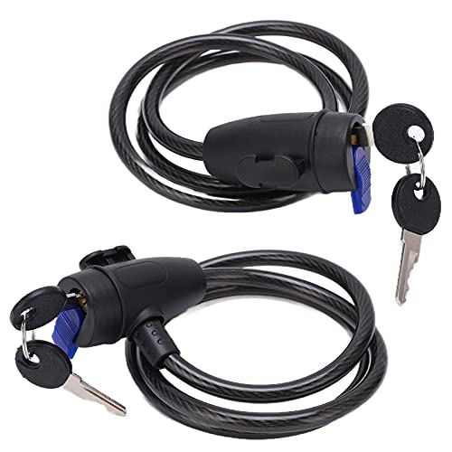 Dilwe Bicycle Lock, Steel Wire and Plastic Bicycle Mountain Bike Lock with Keys Mounting Bracket Anti Theft Ring Lock
