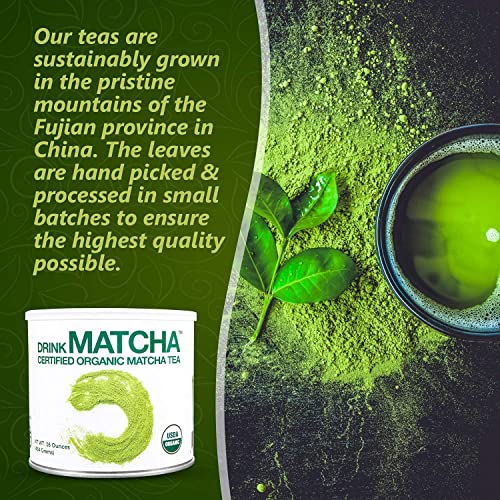 DrinkMatcha Organic Matcha Green Tea Powder 1 LB 100% Pure Matcha by MATCHA DNA | Nothing Added | Perfect for Lattes, Smoothies, Baking (16 Ounce)