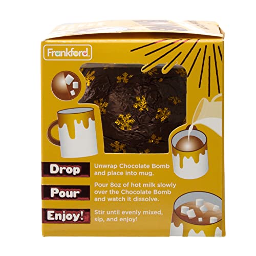 Hot Chocolate BOMB 4 Pack, Flavors include (1) Original Flavor Melting Ball, (1) Salted Caramel, (1) Double Chocolate, & (1) Peppermint Hot Cocoa Easter Basket Stuffer Gift By Frankford Candy