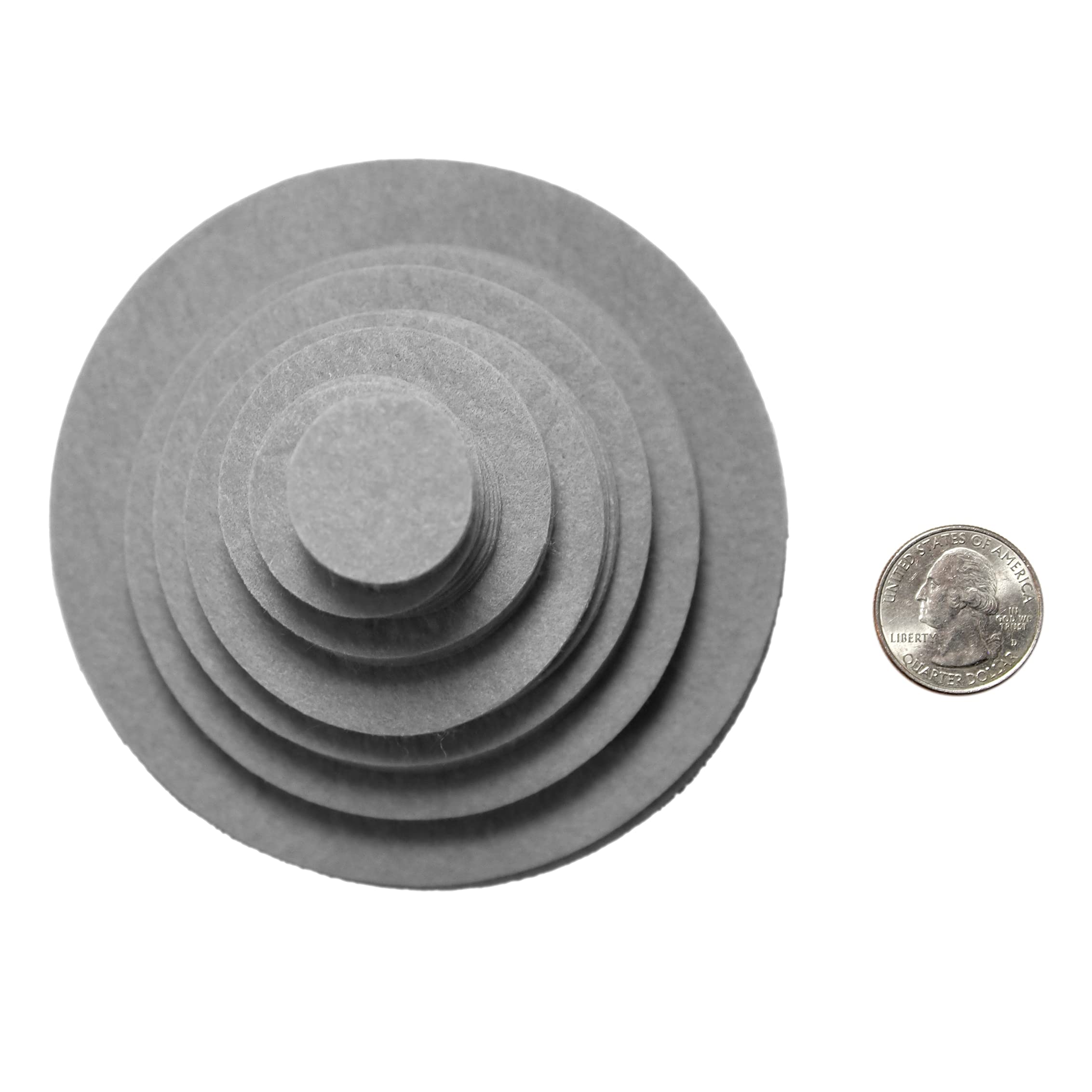 Playfully Ever After White Stiff Felt Circle (3/4 to 4 inch Mixed Size Pack - 54pc)