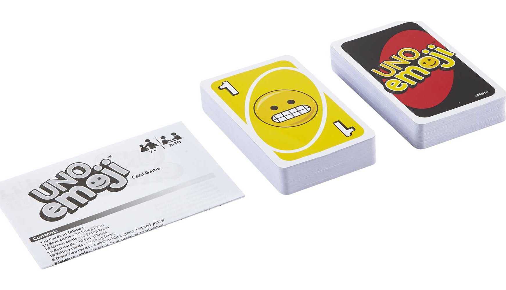 Mattel Games UNO Emoji Card Game for Kids, Adults, Familieis & Game Nights, Deck Features Hilarious Emojis