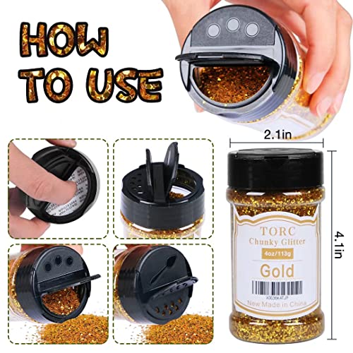 TORC Iridescent Hot Pink Chunky Glitter 4 OZ Glitter for Resin Crafts Tumblers Cosmetic Makeup Nail Art Festival Decoration