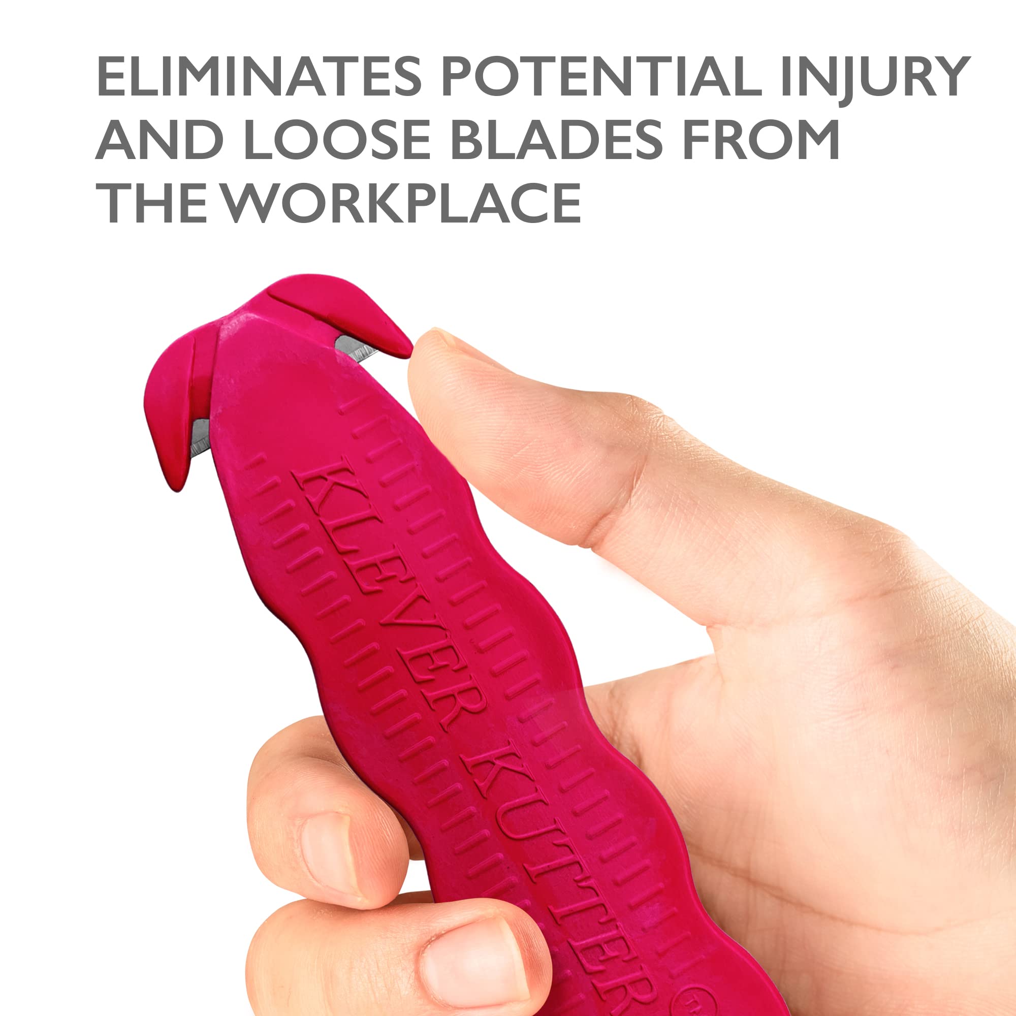 Klever Innovations KCJ-1R Safety Cutter, Advanced Plastic Polymers, 4-5/8β, Red (Pack of 10)