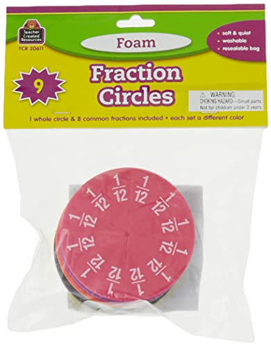 Teacher Created Resources Foam Fraction Circles (20611),Multi