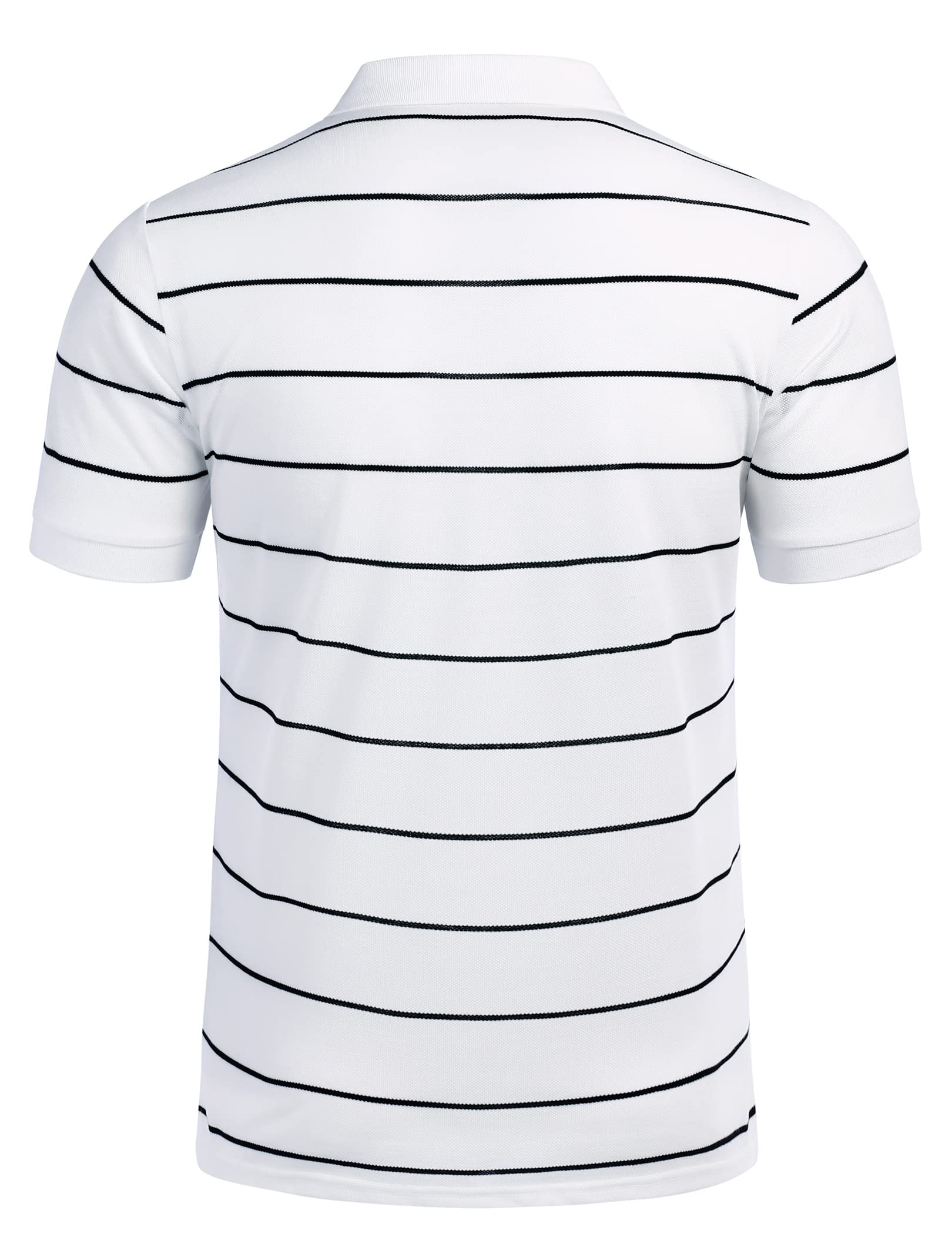 COOFANDY Men's Short Sleeve Polo Shirts Classic Fit Casual Lightweight Striped Golf Polo T Shirts
