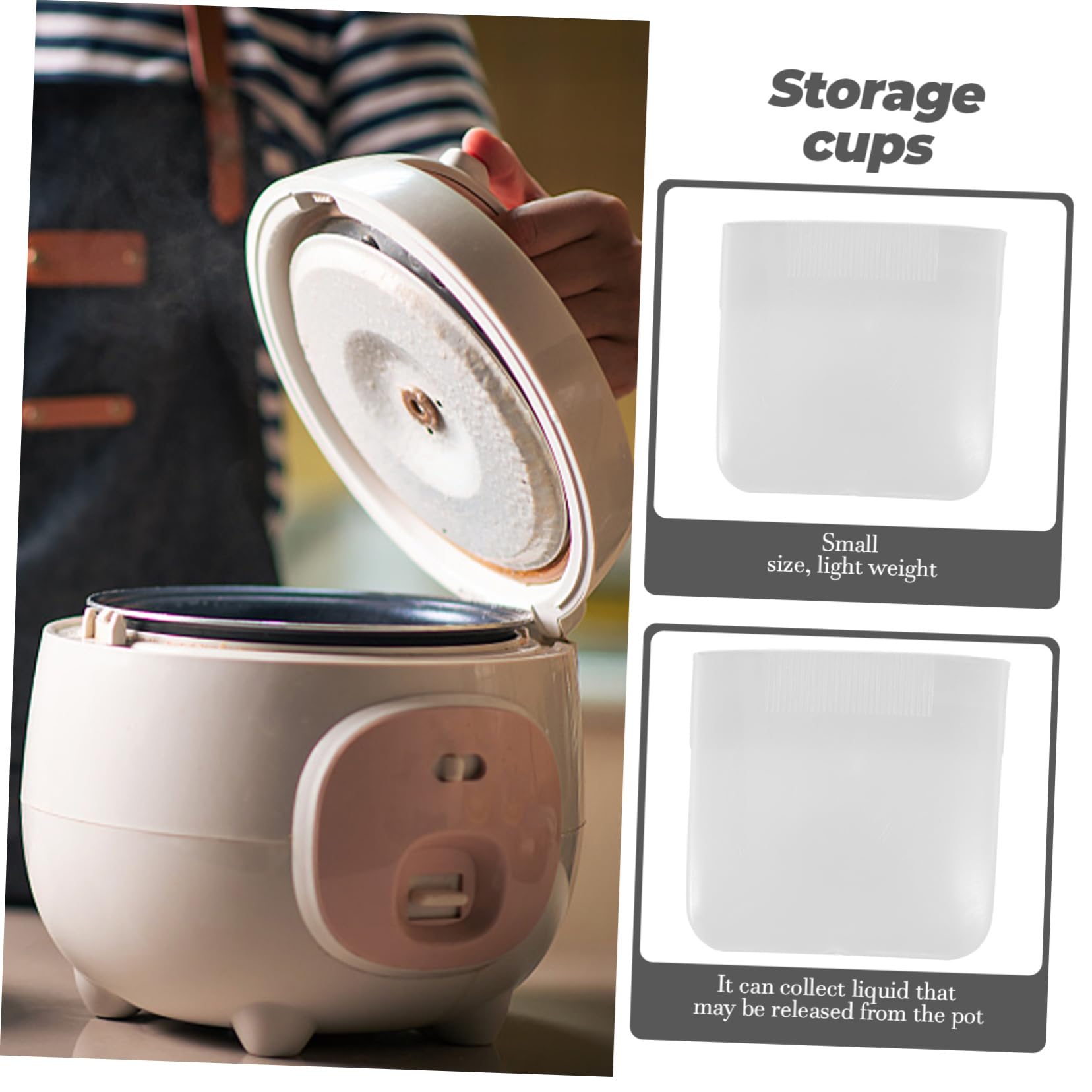 LIFKOME 30 Pcs Rice Cooker Water Box Instapot Pot Suvee Cooker Water Cooker Water Collector for Rice Cooker Condensation Water Cups Plastic Water Glasses Universal White Pp Drinking Cup