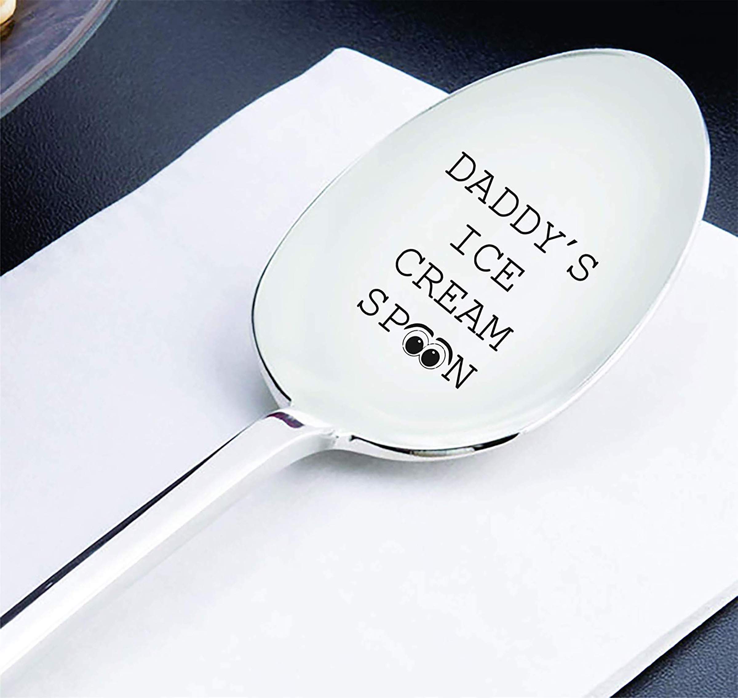 Daddy's ice cream spoon with cute little Eye symbol Father's day gift Spoon Gift for dad Gift for Ice Cream Lover#SP_003