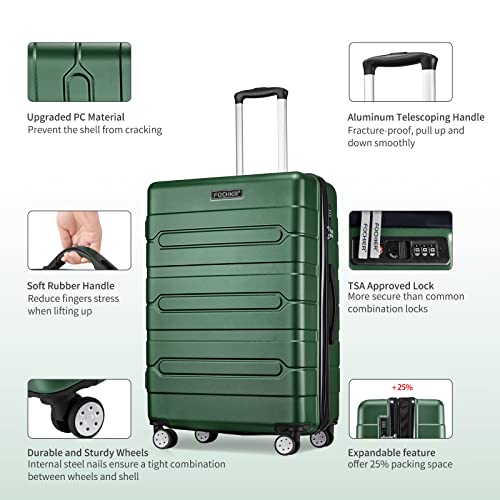 Fochier 3 Piece Expandable Luggage Set with TSA Lock, Hard Shell Rolling Suitcase Set with 4 Spinner Wheels for Women Man, 20 24 28 Inch