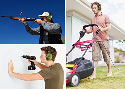 FRiEQ 37 dB NRR Sound Technology Safety Ear Muffs with LRPu Foam for Shooting, Music & Yard Work, Green