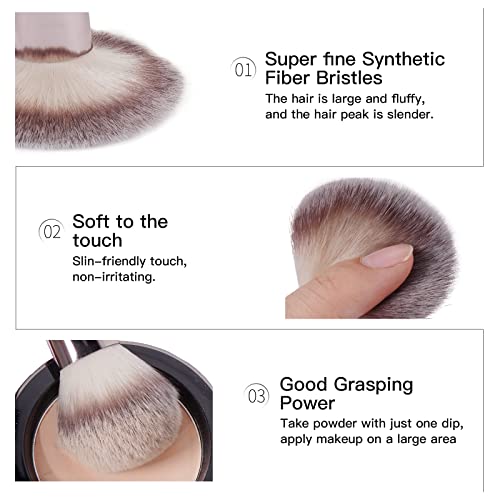 Makeup Brushes with Case, MAANGE 18 Pcs Professional Makeup Brush Set Premium Synthetic Face Kabuki Brush Kit Foundation Blush Powder Eyeshadow Brushes Set Christmas Gift(Coffee)