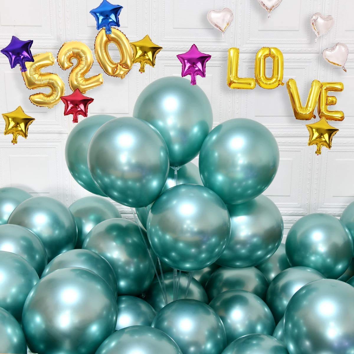 Chrome Silver Balloons 12 inch 50 pcs Metallic Latex Balloons Birthday Party Decoration Helium Balloons