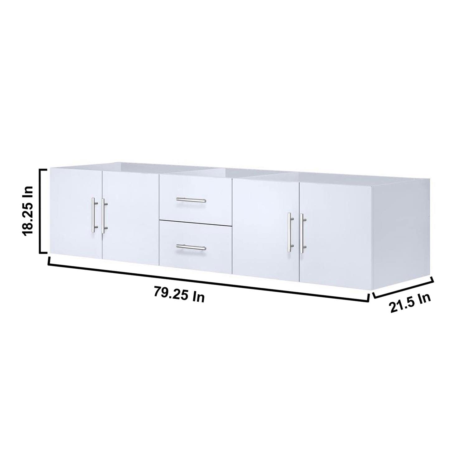 Lexora Geneva 80 in. W x 22 in. D Glossy White Double Bath Vanity and 30 in. LED Mirrors