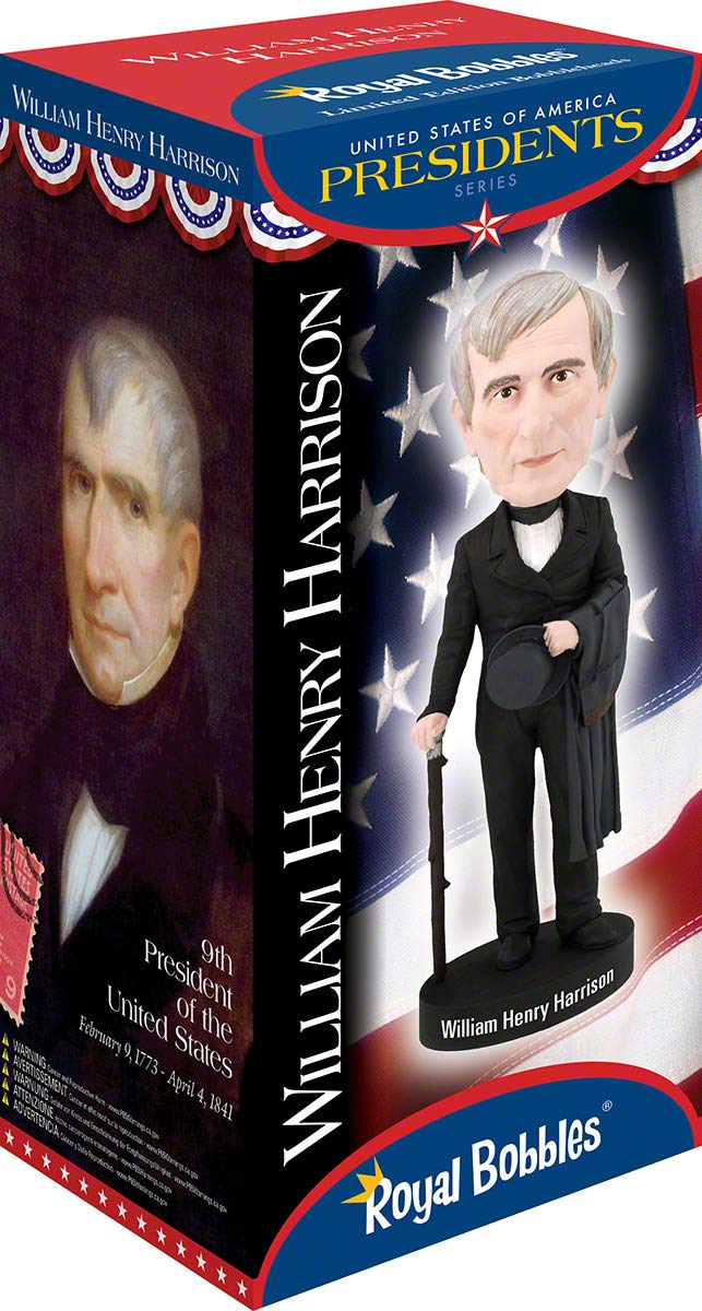 Royal Bobbles William Henry Harrison Bobblehead, Premium Polyresin Lifelike Figure, Unique Serial Number, Exquisite Detail